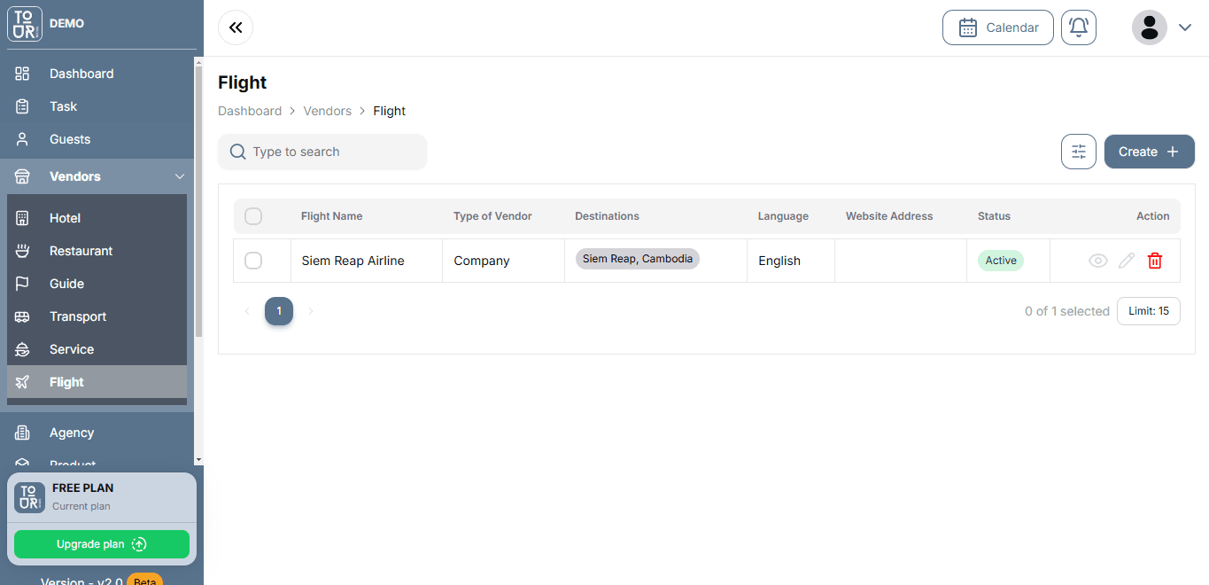 How to set up flight vendor profile - Tourflow System