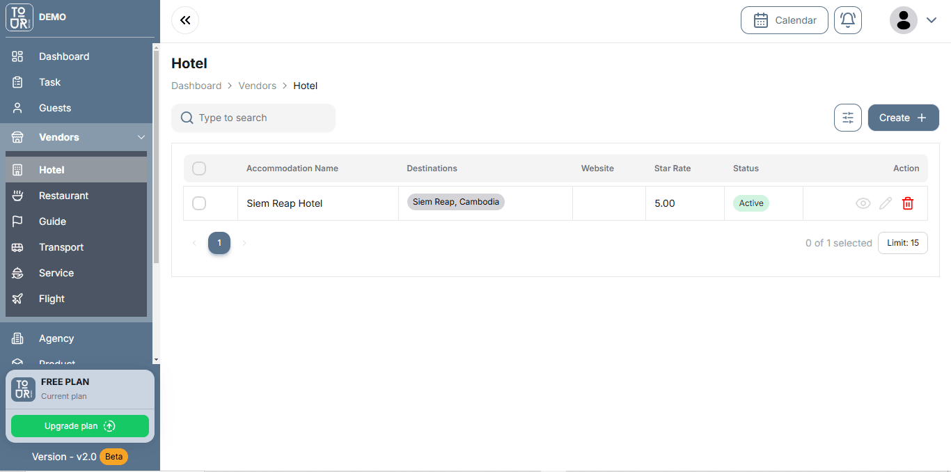 How to set up hotel vendor profile - Tourflow System